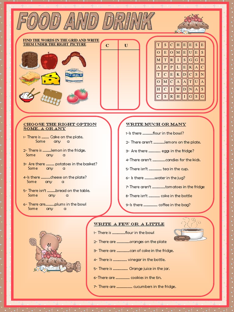 Food Quantifiers Worksheet | PDF | Asian Cuisine | Regional & Ethnic Food