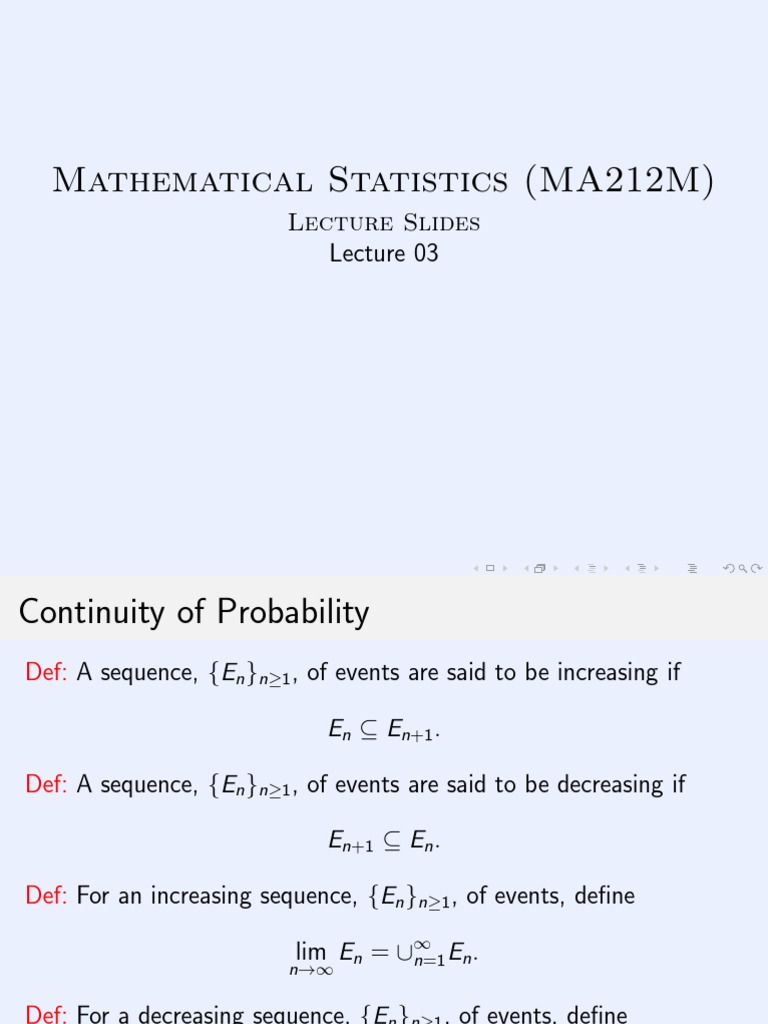 Continuity of Probability and Conditional Probability: Key Concepts and ...