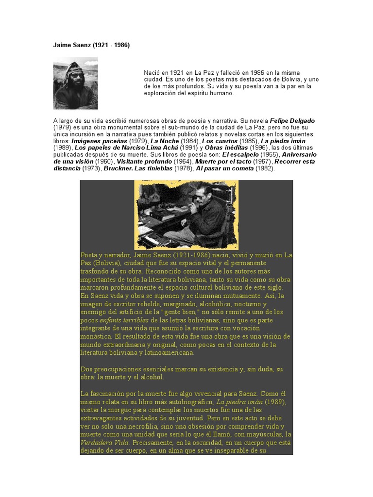 Jaime Saenz | PDF | Poesía