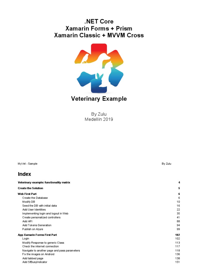 NET Core - Xamarin Forms + Prism - Xamarin Classic + MVVM Cross (Veterinary) | PDF | Xamarin ...