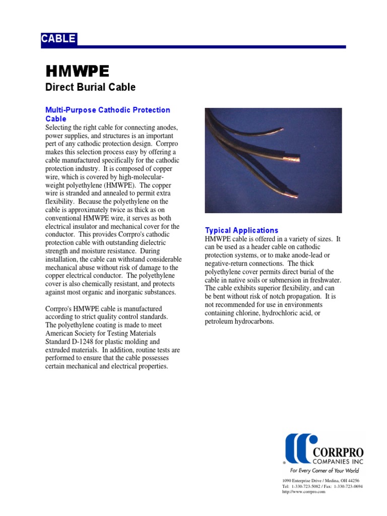 Cable HMWPE - Proteccion Catodica | PDF | Wire | Polyethylene