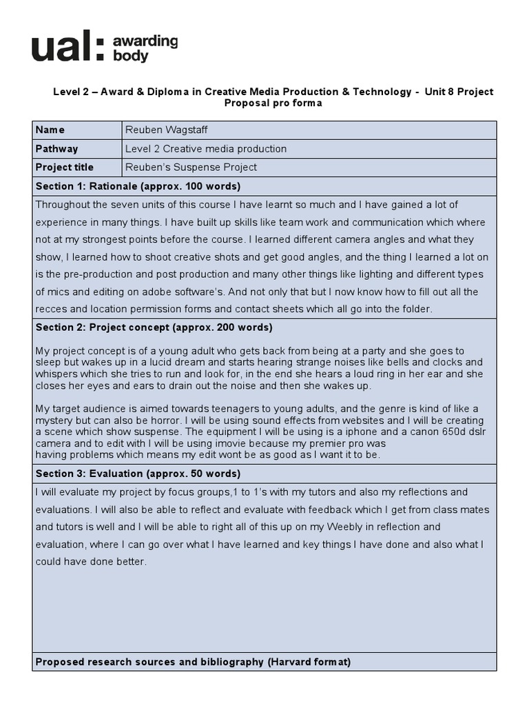 Ual Proposal Form | PDF | Evaluation | Cognition