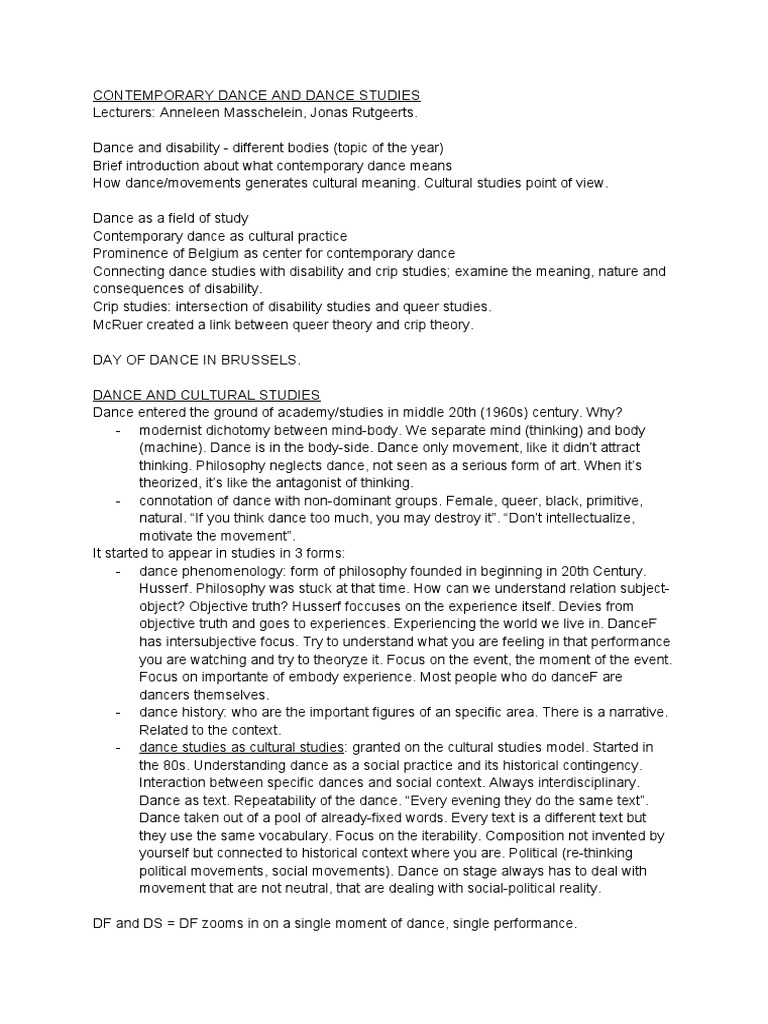Contemporary Dance and Dance Studies | PDF | Ballet | Queer Theory