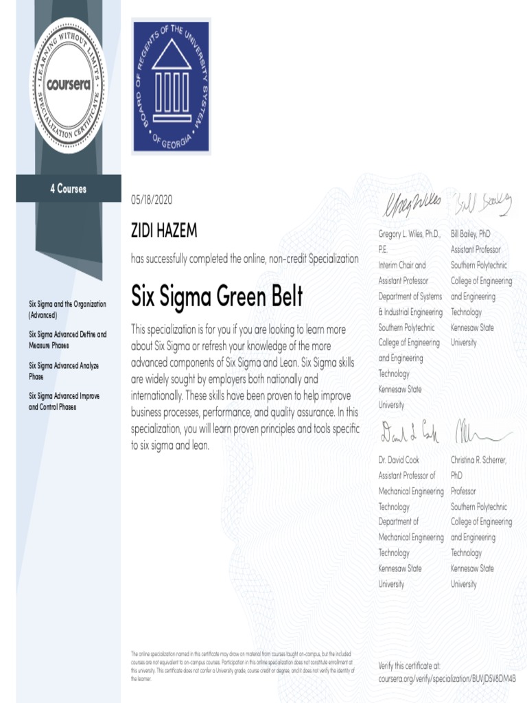 Coursera BUVJD5V8DM4B | PDF | Six Sigma | Institute Of Technology