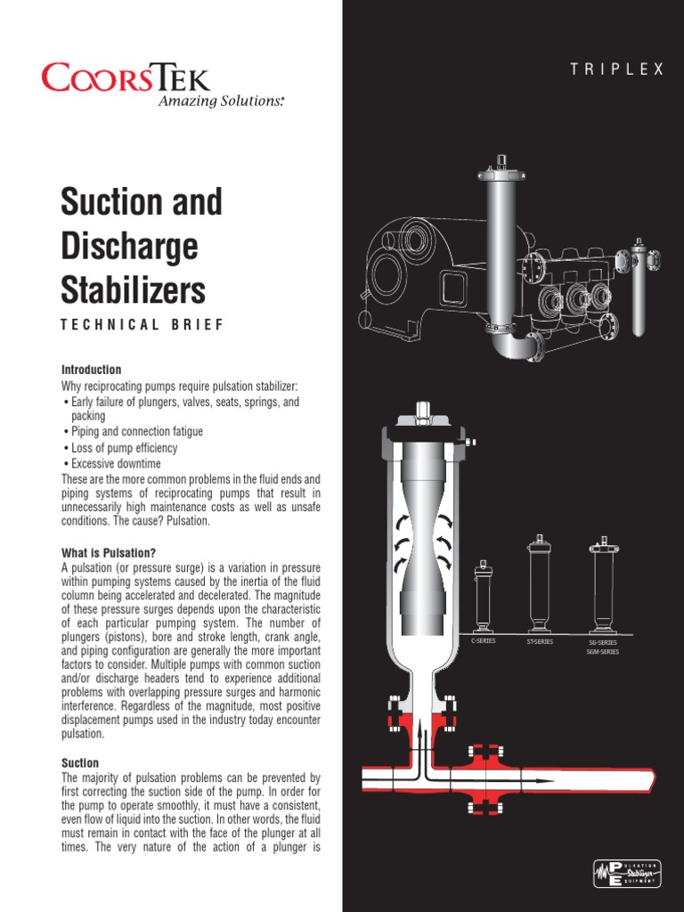 Suction and Discharge Stabilizers: Triplex | PDF | Pump | Fluid Dynamics