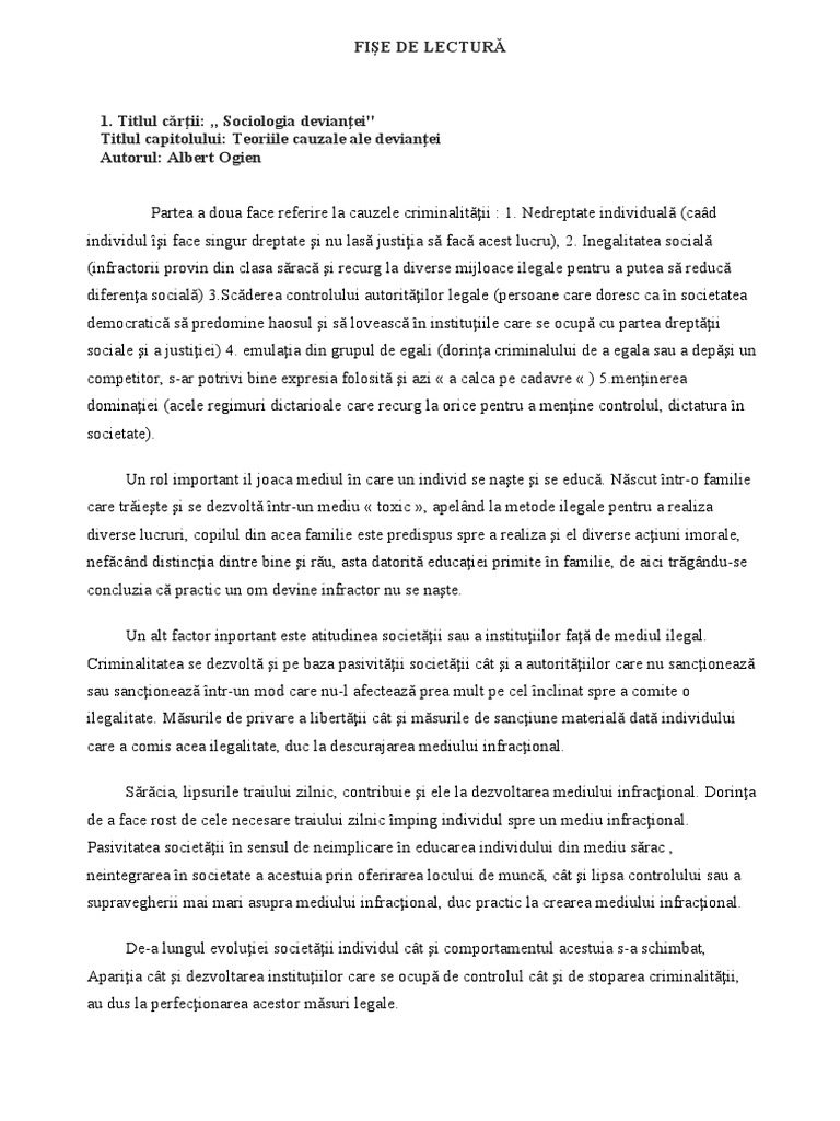 Fise de Lectura | PDF