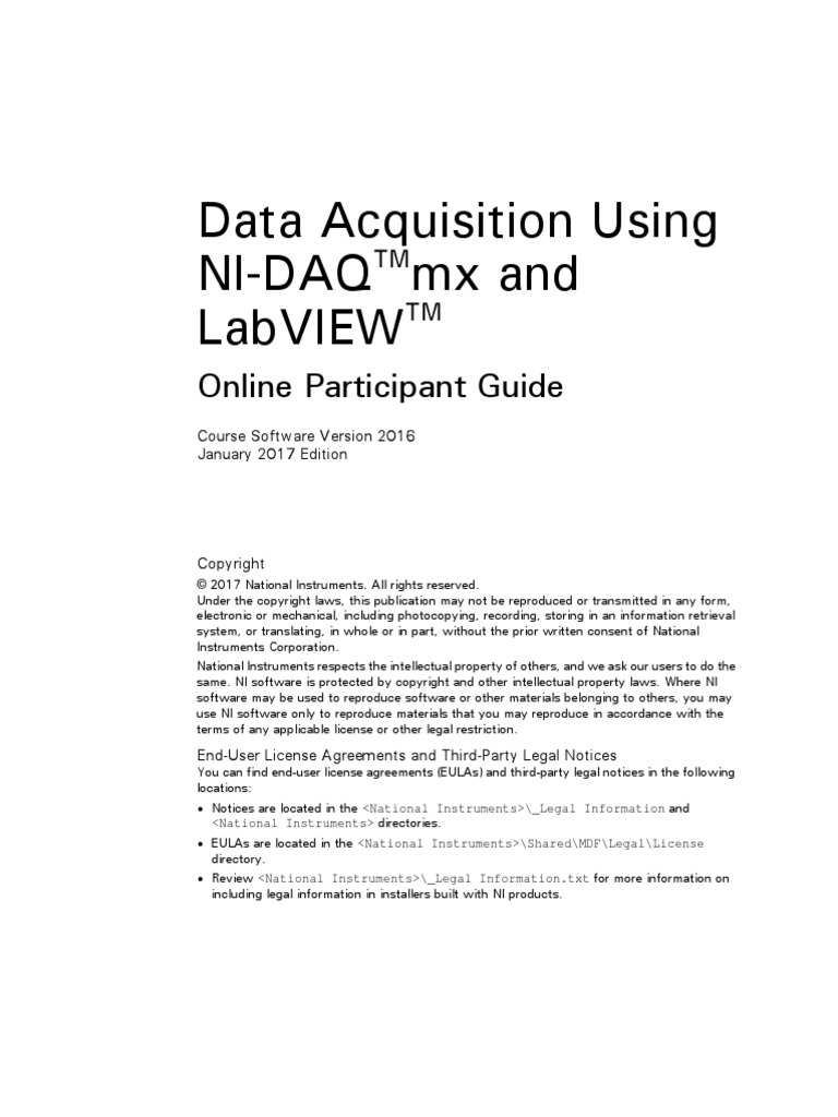 2017 DAQ LV Online ParticipantGuide | PDF | Analog To Digital Converter | Sampling (Signal ...