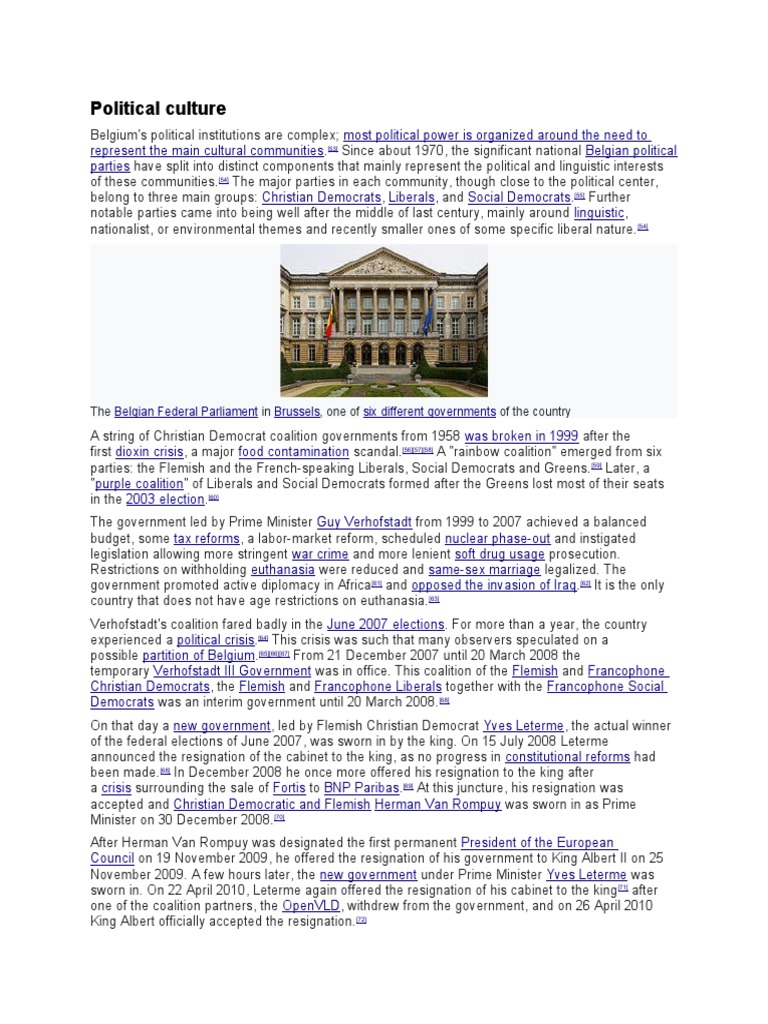 Political Culture: Belgian Federal Parliament Brussels Six Different ...