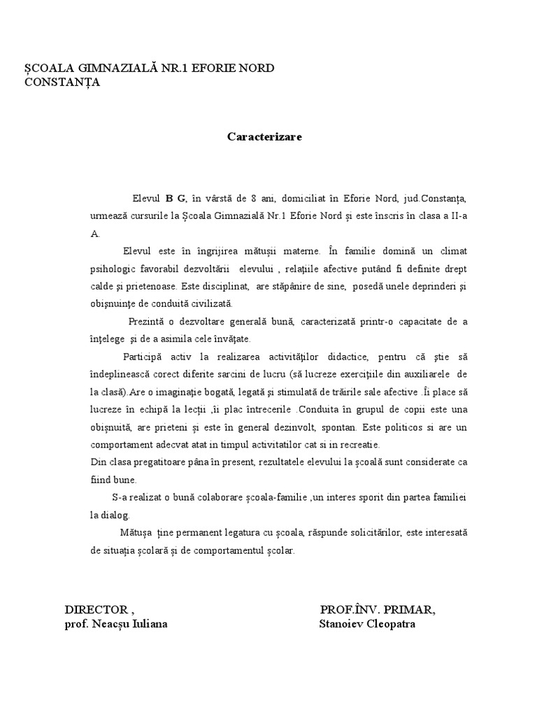 Caracterizare Gil | PDF