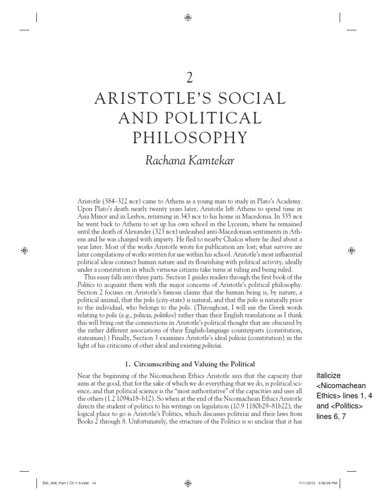 Aristotle's Political Philosophy Explained | PDF | Aristotle | Reason