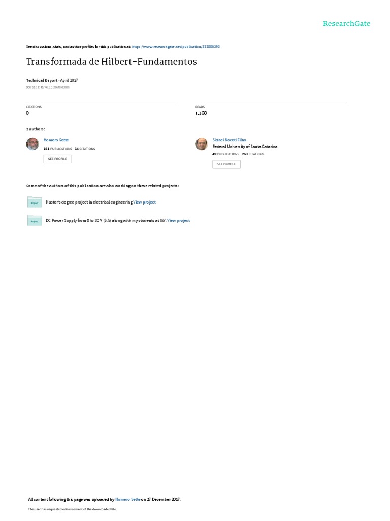 Fundamentos da Transformada de Hilbert | PDF | Ensino de Matemática ...