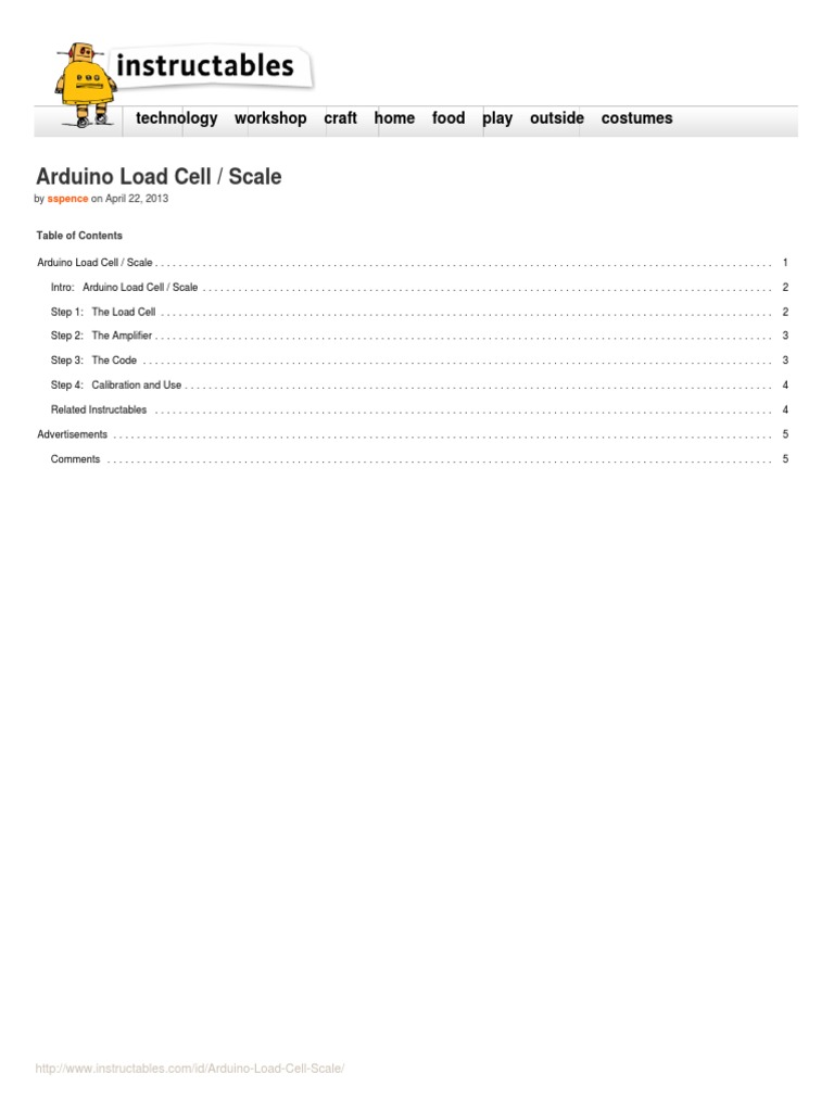 Arduino Load Cell Scale PDF | PDF | Amplifier | Arduino