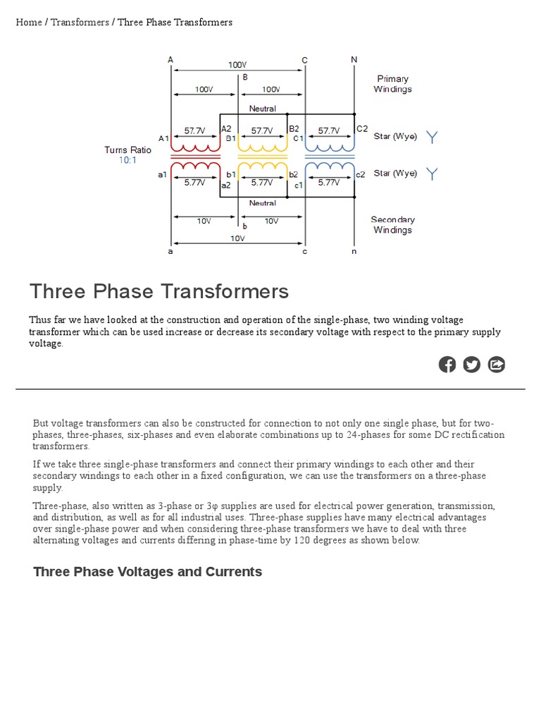 Three Phase Transformer Connections and Basics | Download Free PDF ...