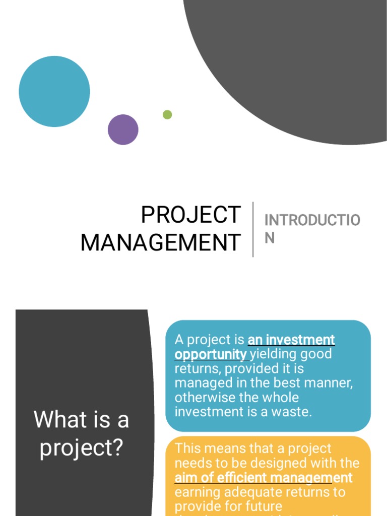 PROJECT MANAGEMENT - Module 1 | PDF | Project Management | Economics