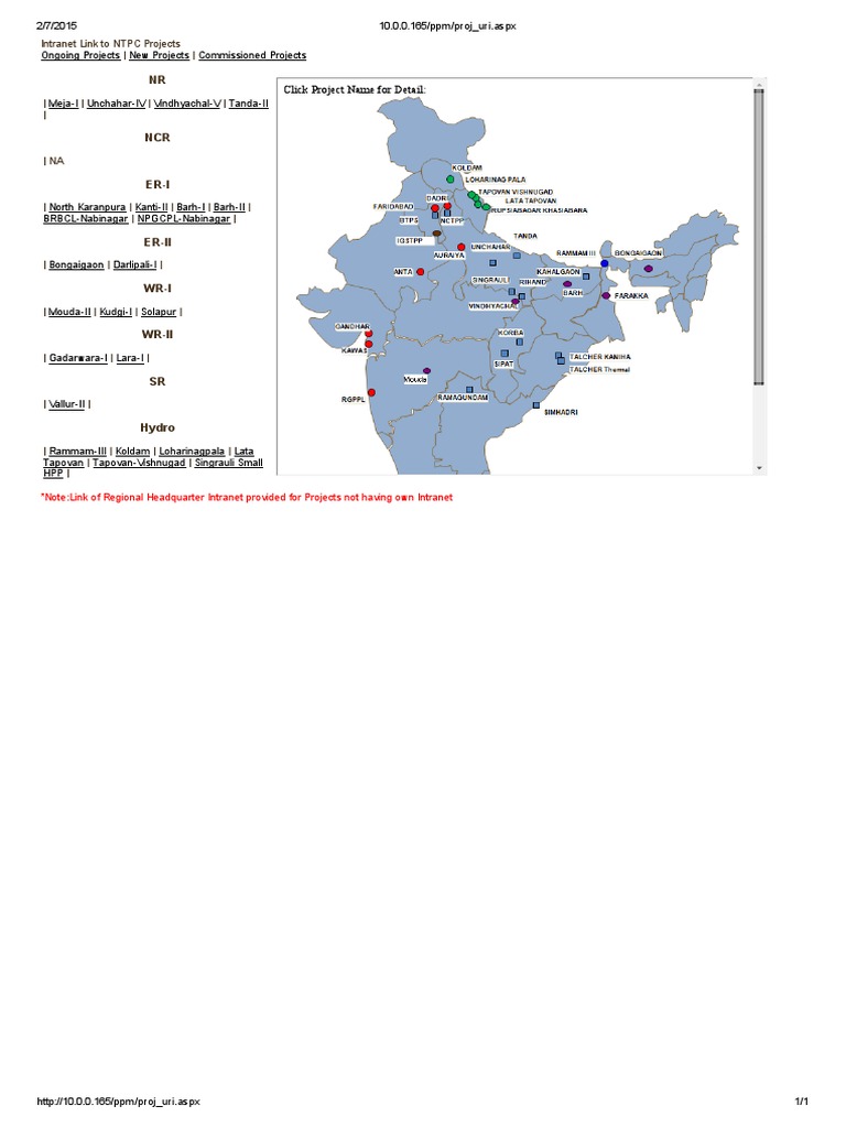 Location of Power Projects in India | PDF