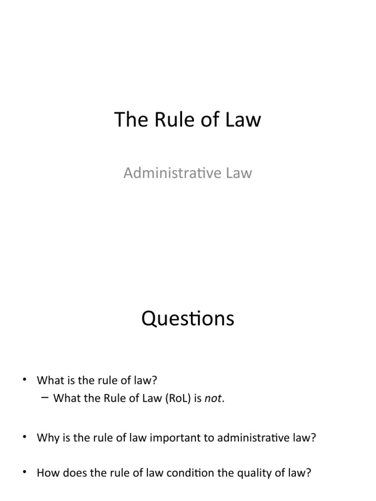 Understanding the Rule of Law in Admin Law | PDF | Rule Of Law ...