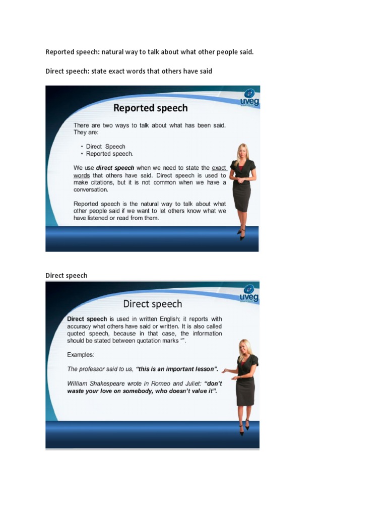 Mastering Reported and Direct Speech | PDF
