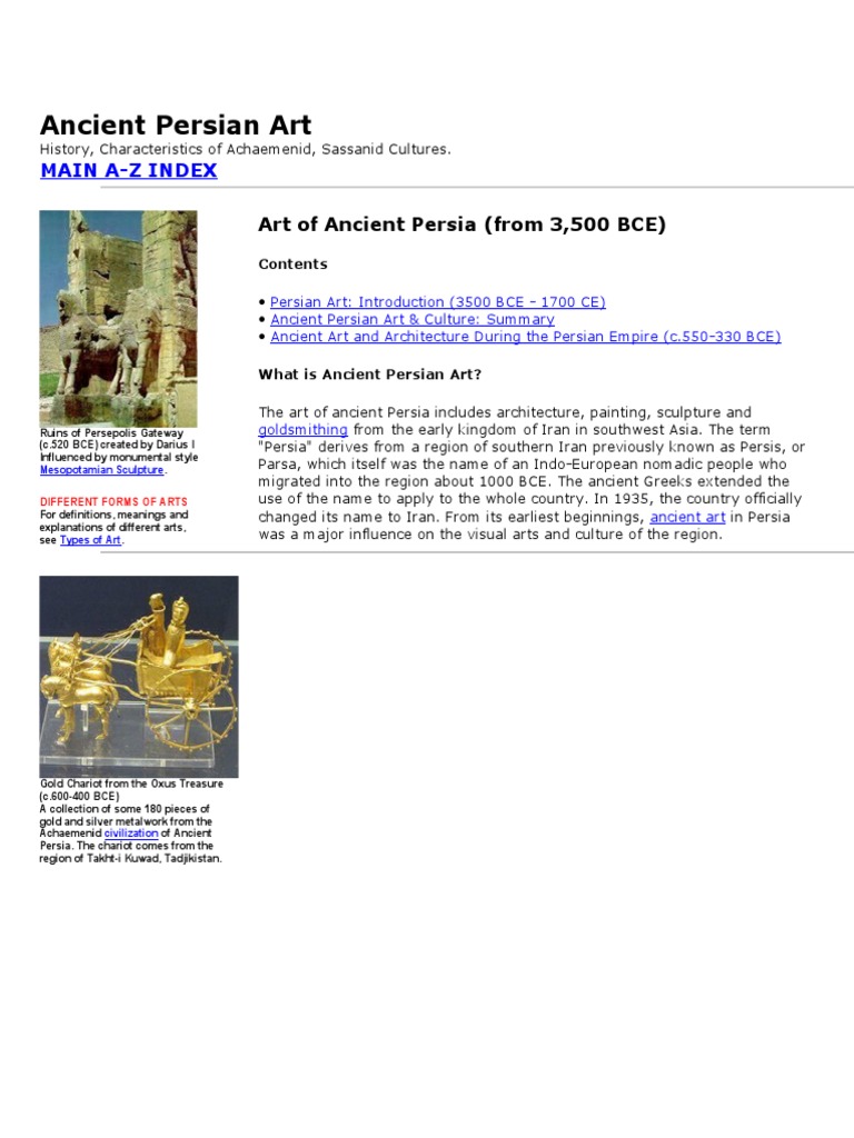 Ancient Persian Art | PDF | Achaemenid Empire | Mesopotamia