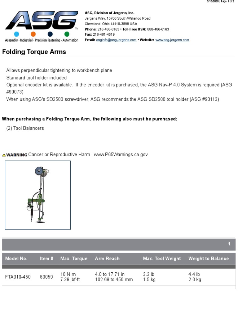 Folding Torque Arms | PDF