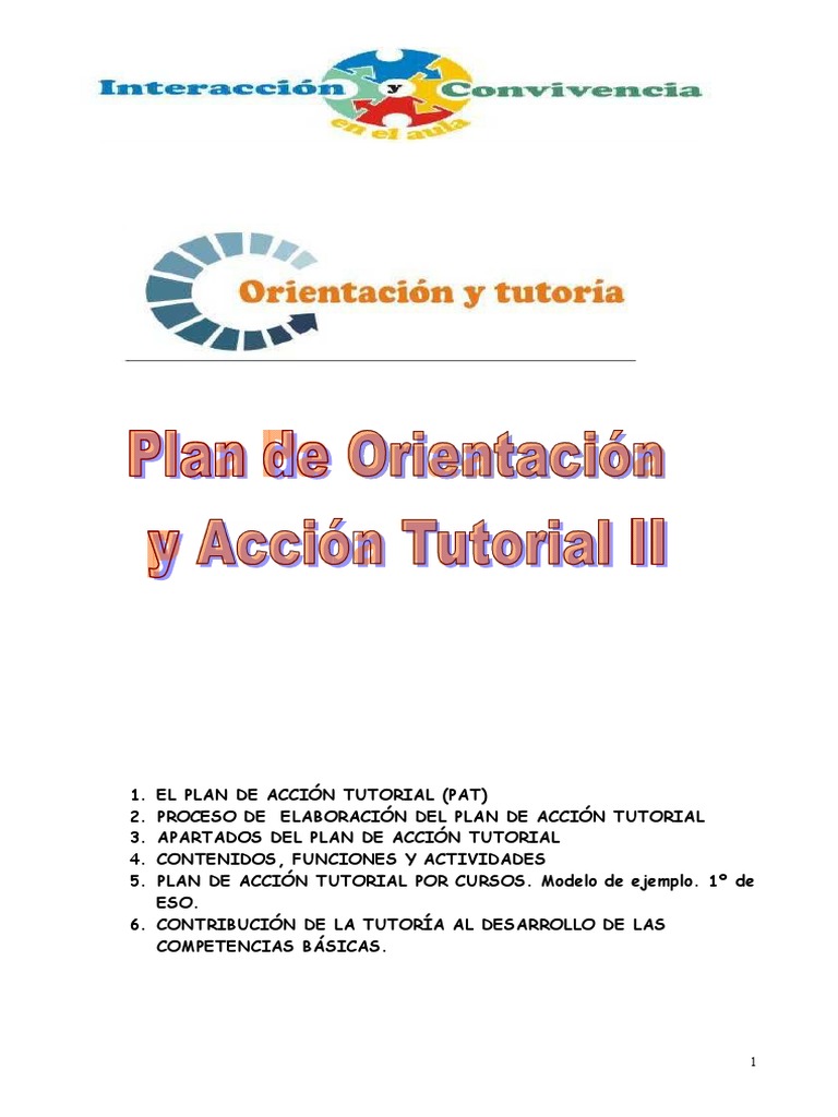 Plan de Accion Tutorial | PDF | Evaluación | Aprendizaje