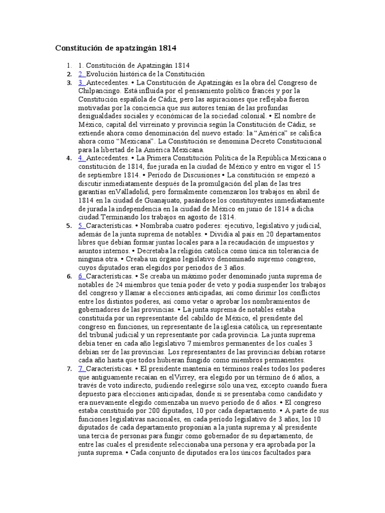 Constitución de apatzingán 1814 | PDF | Constitución | Esfera pública
