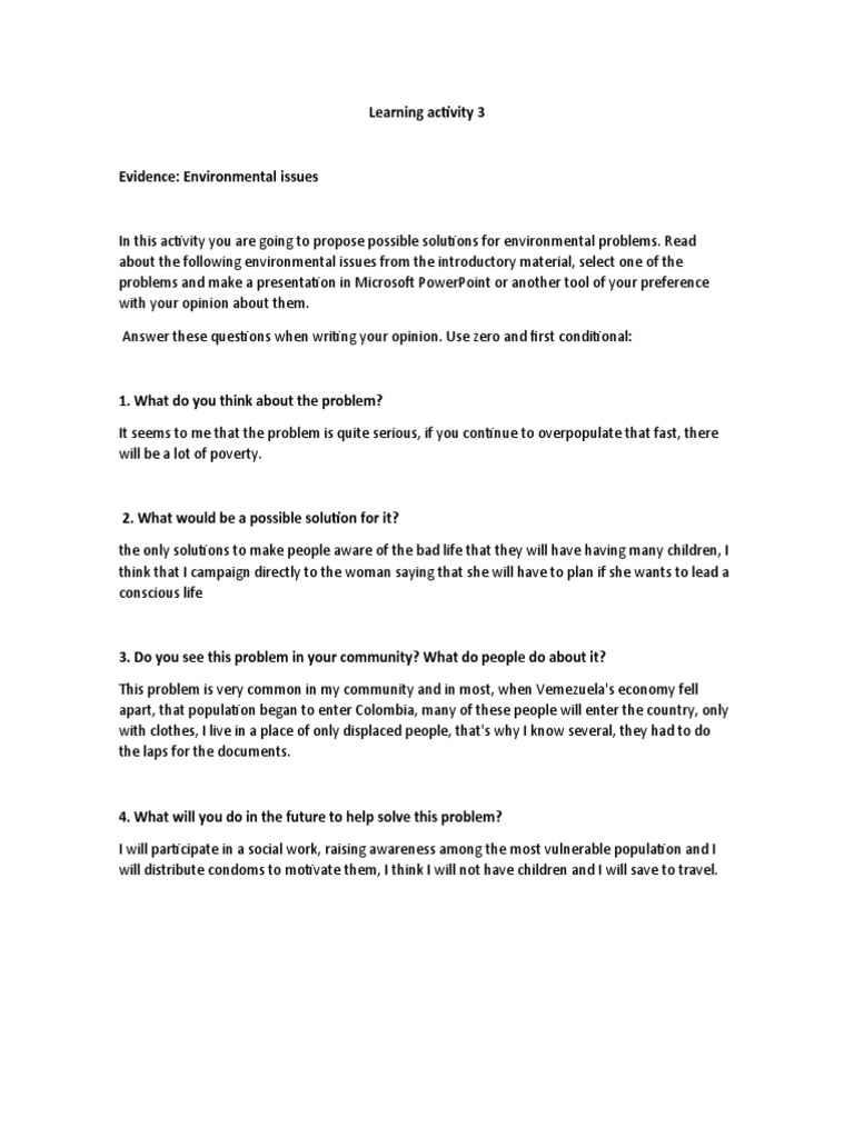 Evidence: Environmental Issues (Sena) | PDF