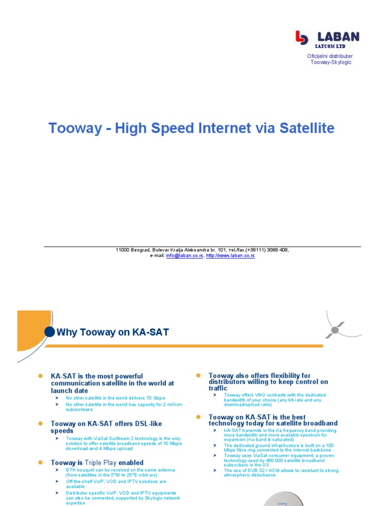 Tooway Presentation PDF | PDF | Broadband | Internet