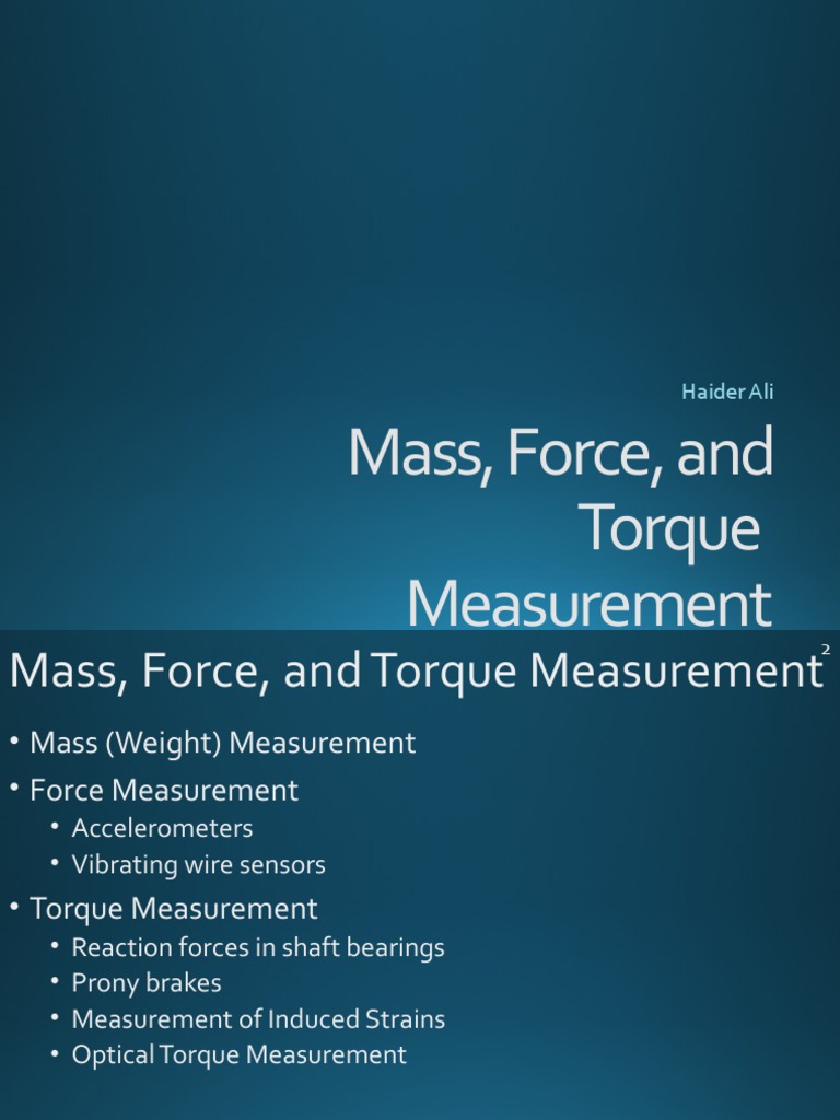 Ch-18 Mass, Force, and Torque Measurement | PDF