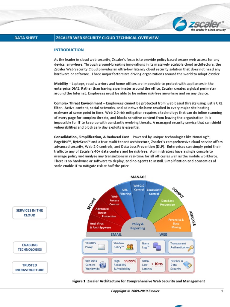 Zscaler Web Security Technical Data Sheet | PDF | Cloud Computing ...