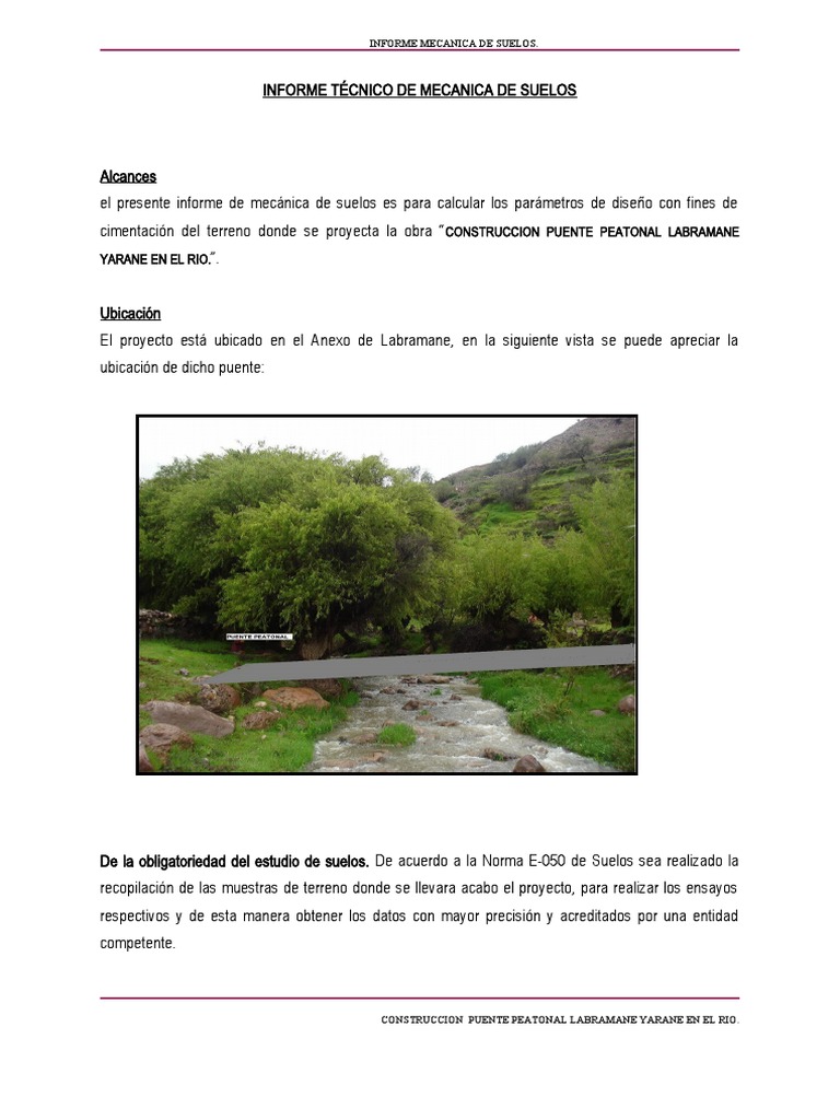 Informe Mecanica de Suelos | PDF | Fundación (Ingeniería) | Mecánica de suelos