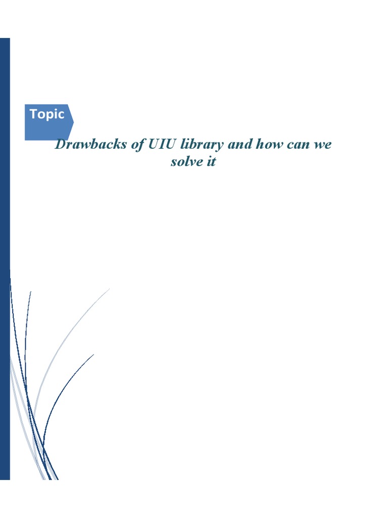 Drawbacks of UIU Library and How Can We Solve It: Topic | PDF | Survey ...