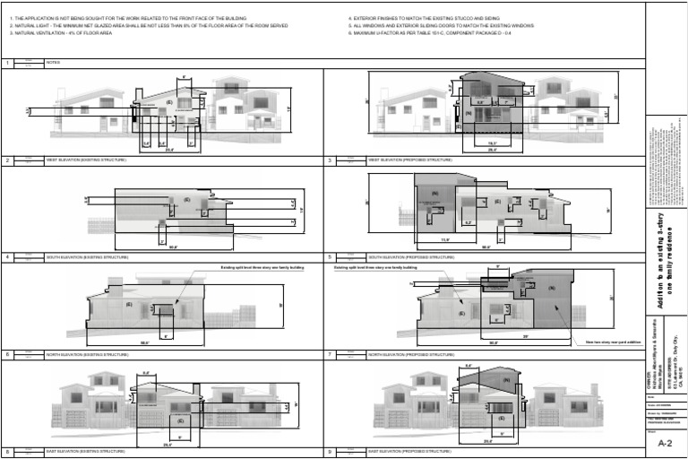 Building Elevations: Existing vs Proposed | PDF | Window | Computing