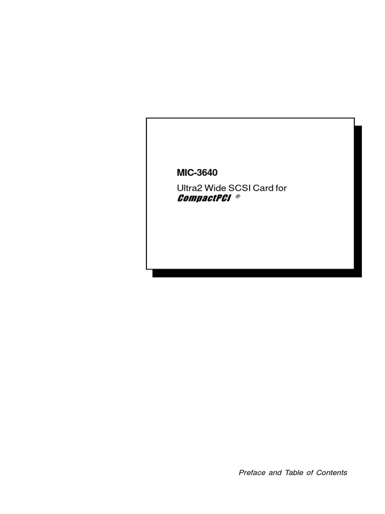 Ultra2 Wide Scsi Card For: Compactpci | PDF | Dos | Device Driver