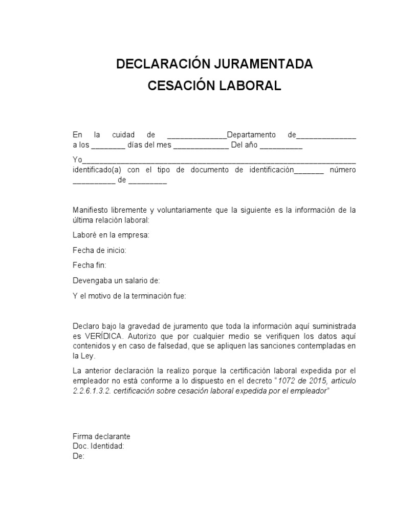 Plantilla Carta Juramentada | PDF