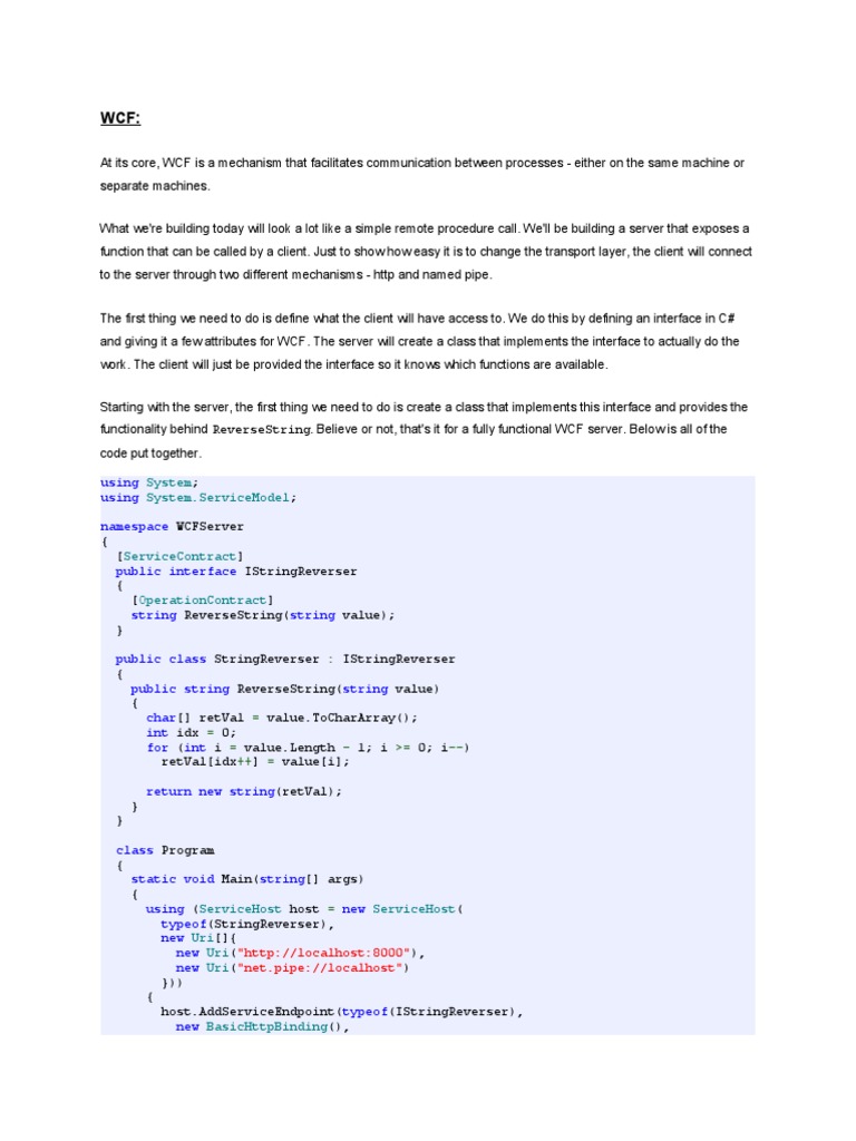 System System - Servicemodel: Using Using Namespace | PDF | Callback (Computer Programming ...