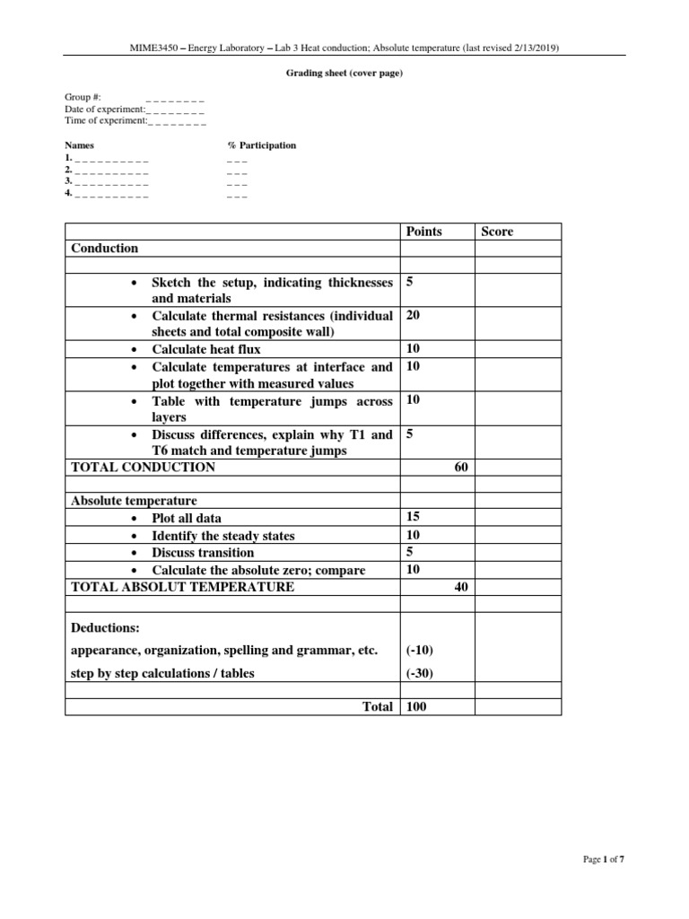 MIME3450 Lab3 Conduction PDF | PDF | Thermal Conduction | Temperature