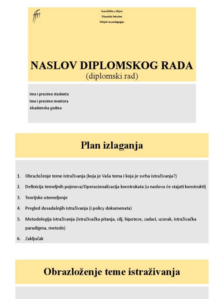 Ogledni Primjer Prezentacije | PDF