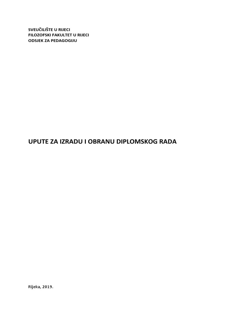 PED-Upute Za Diplomski Rad | PDF
