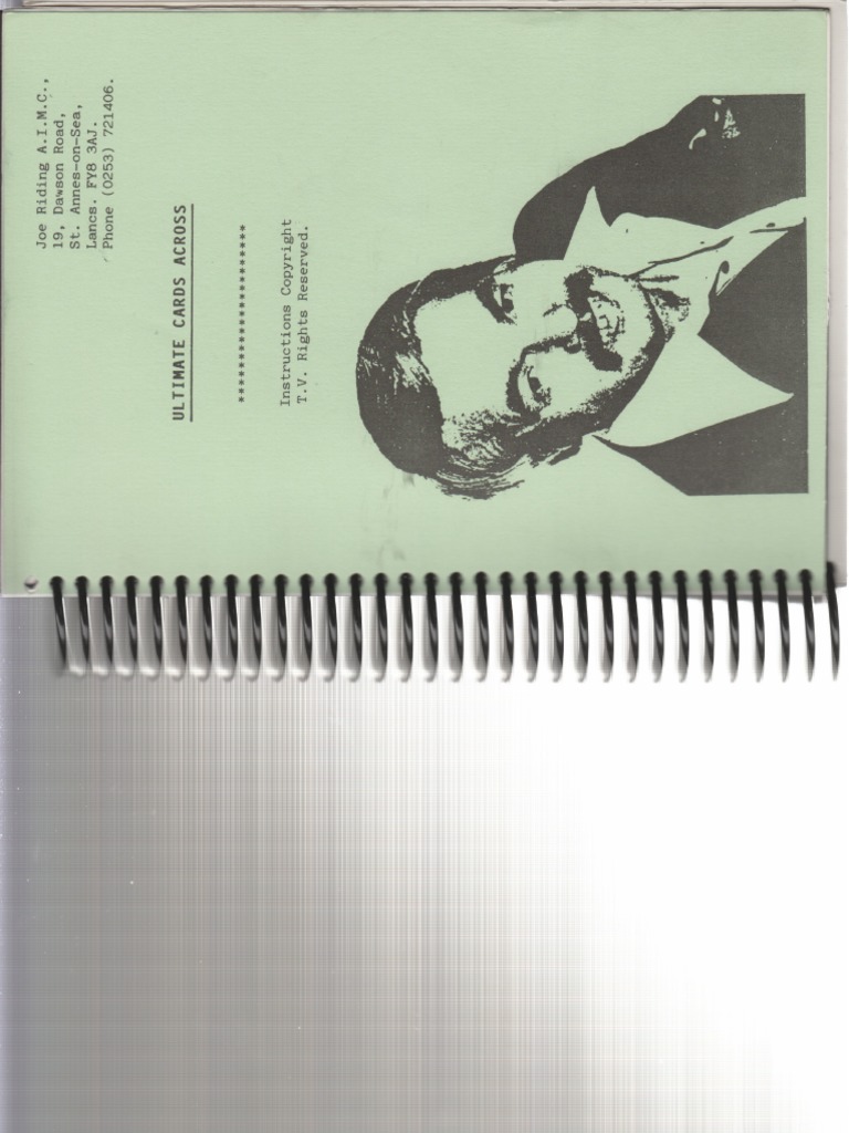 Joe Riding - Ultimate Cards Across 1985 PDF | PDF
