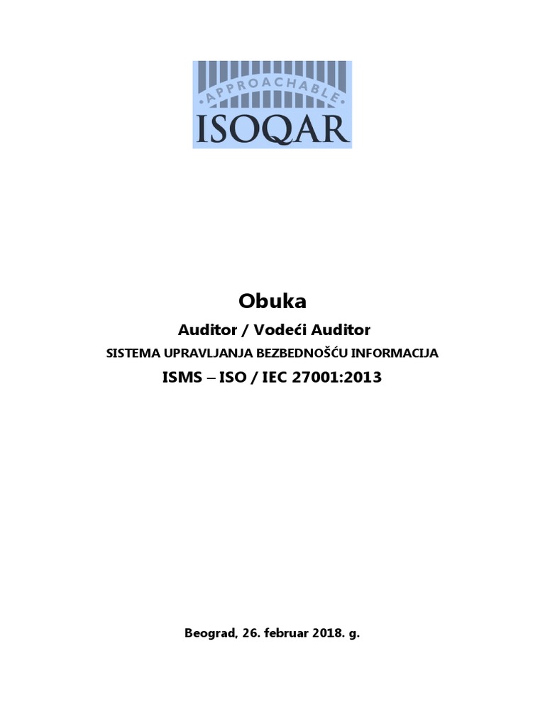 OBUKA Za ISO 27000 Plan Rada | PDF
