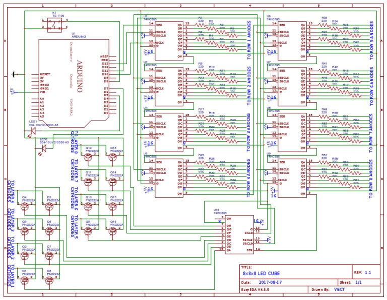 Arduino LED Cube Schematic | PDF