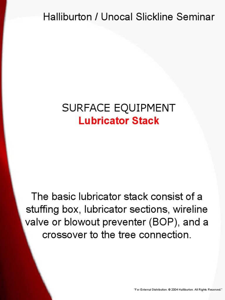 Slick Line Presentation | PDF | Casing (Borehole) | Mechanical Engineering