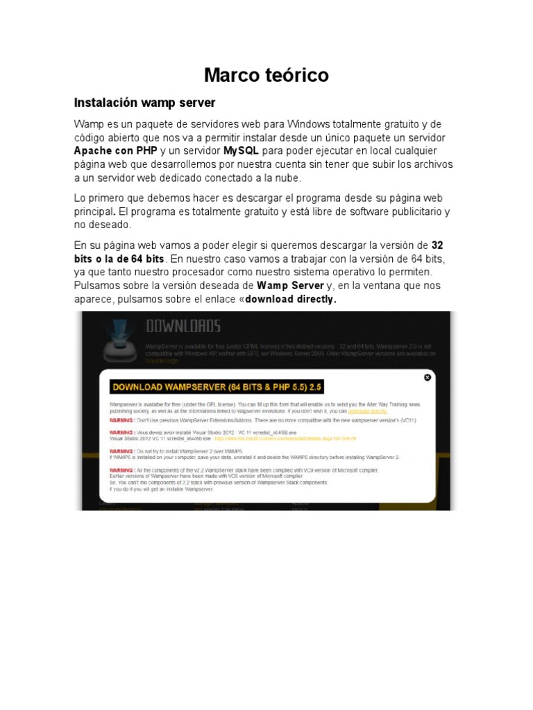 Instalación y Uso de Wamp Server | PDF | Servidor (Computación) | Servidor HTTP Apache
