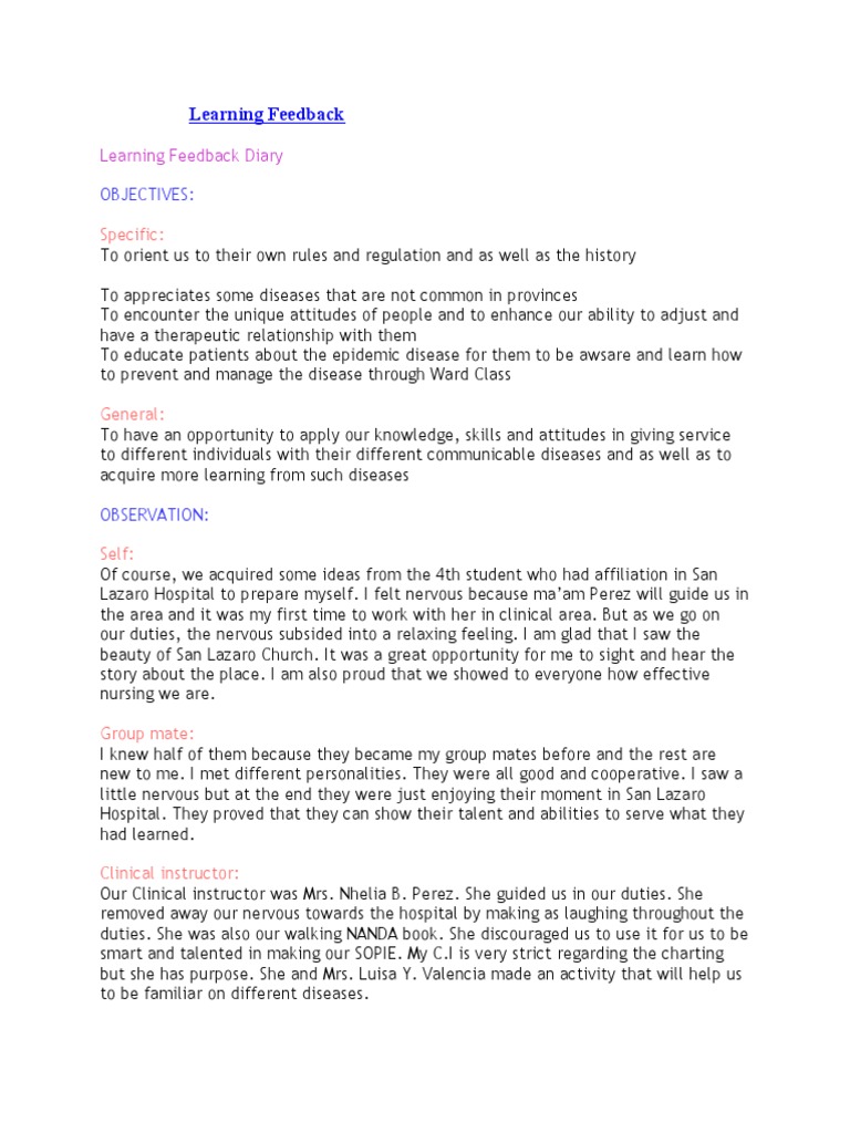 Learning Feedback | PDF | Learning | Cognition