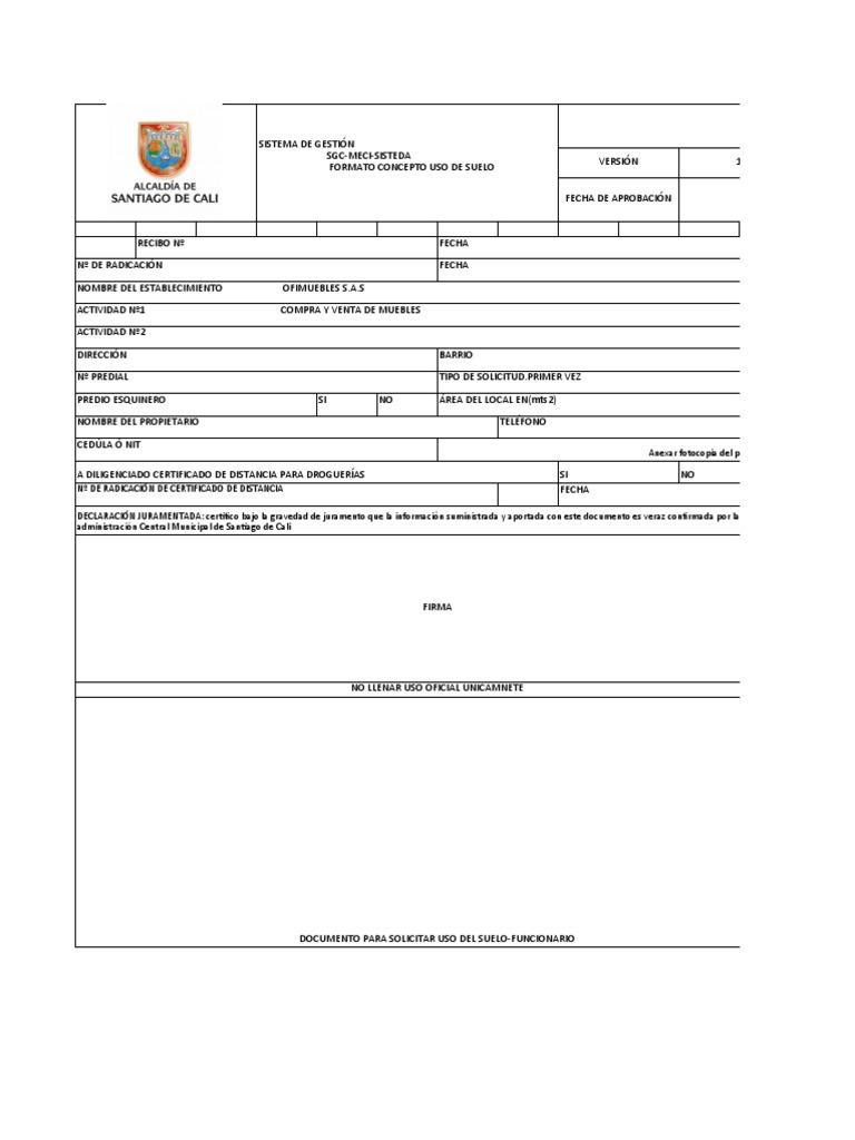 Certificado Concepto Uso De Suelo Pdf 5247