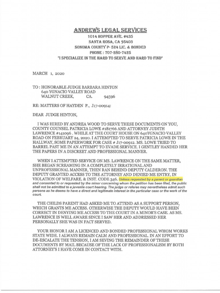 Judge Barbara Hinton - Contra Costa County | PDF