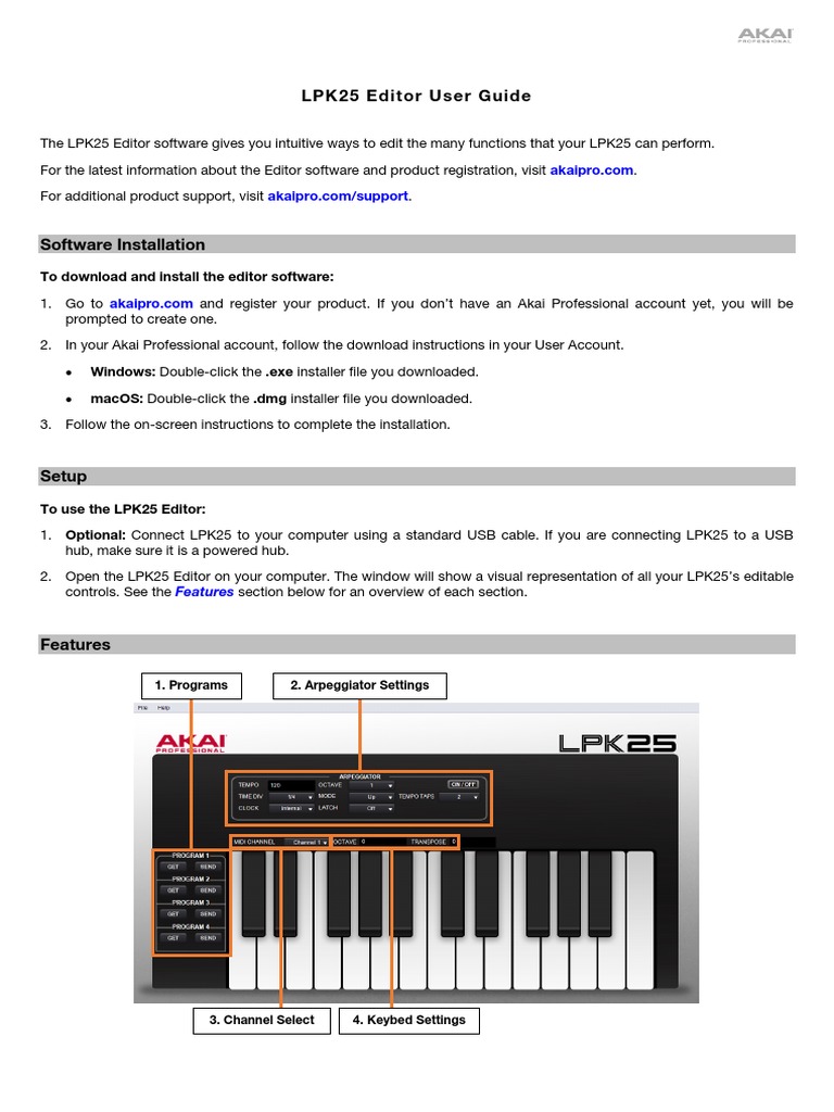 LPK25 Editor Guide for Musicians | PDF | Synthesizer | System Software
