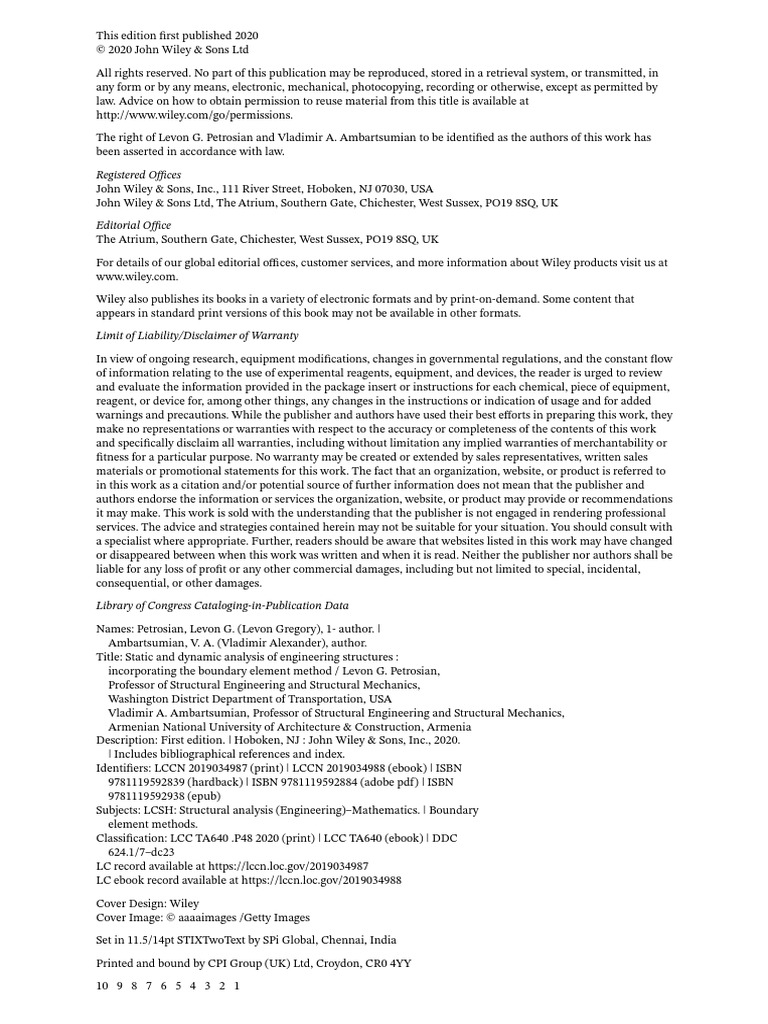 L. Petrosian, V. Ambartsumian - Static and Dynamic Analysis of Engineering Structures ...