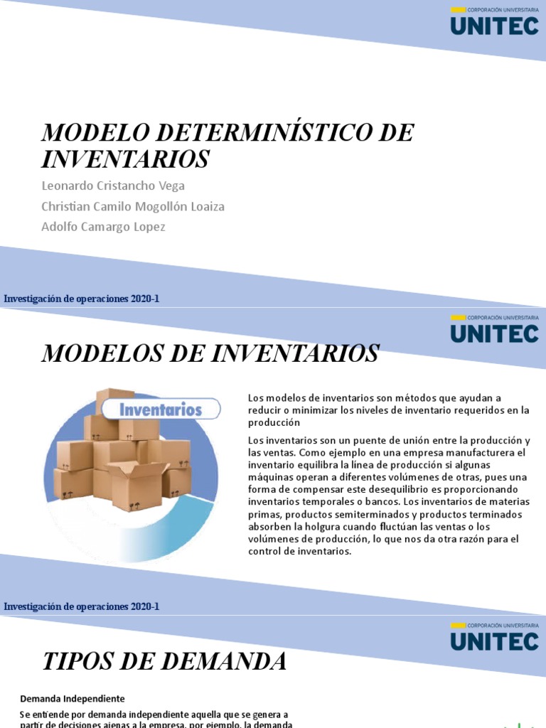 Modelo Determinístico de Inventarios | PDF | Inventario | Logística