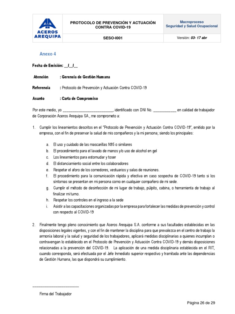 Compromiso Uso de EPP | PDF | Bienestar | Medicina